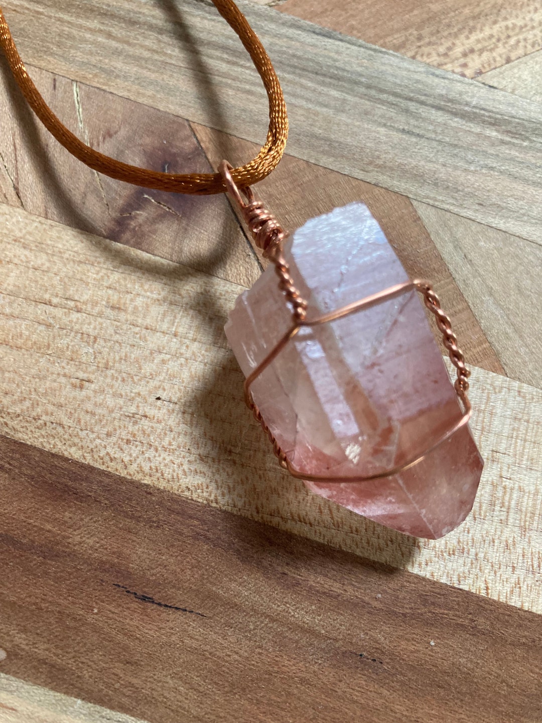 Solar Eclipse 2024 Pink Lemurian Quartz Necklace HIGH VIBRATION - Etsy