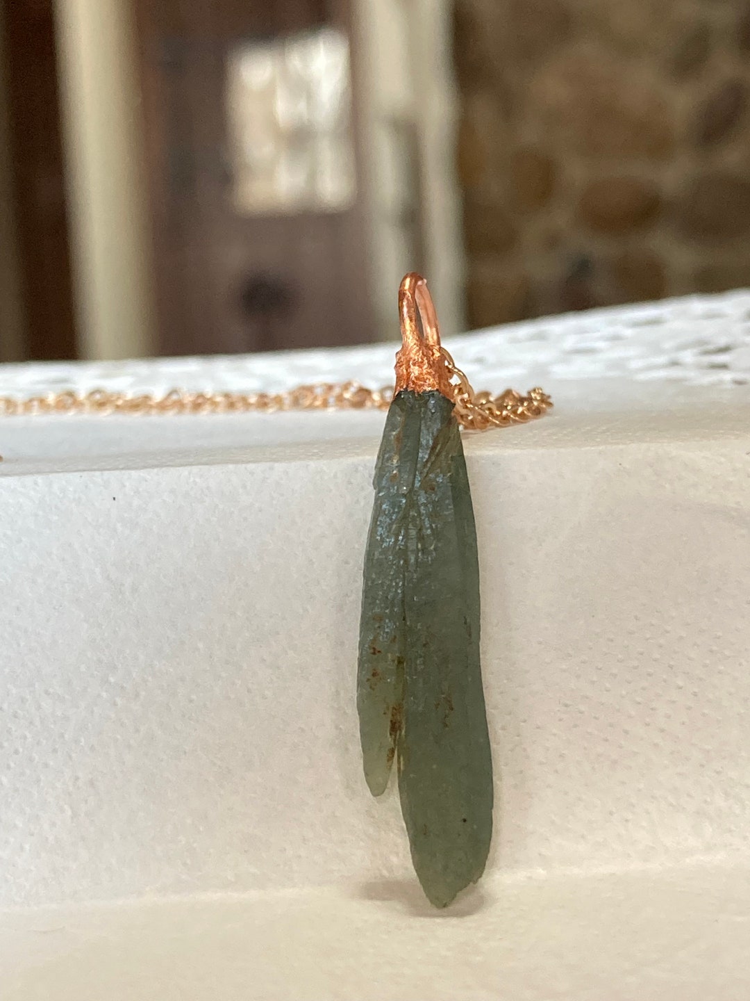 Enchanting Seriphos Prase Crystal Copper Plated Necklace - Etsy