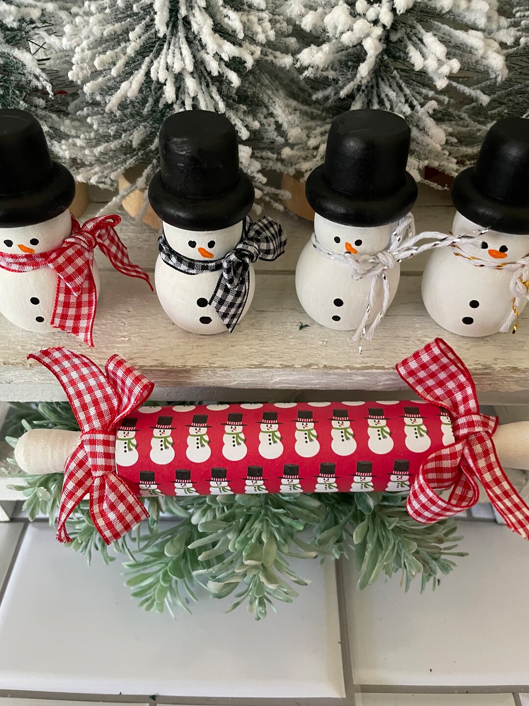 Snowman Christmas Mini Wood Rolling Pin - Etsy