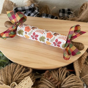 Mini Wood Rolling Pin Fall Autumn Leaves Sunflowers Apples Carmel ...