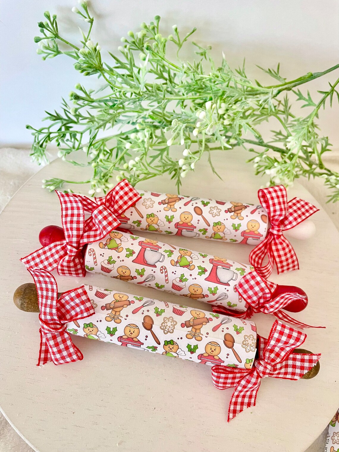 Gingerbread Mini Wood Rolling Pin Christmas Tier Tray Decor - Etsy