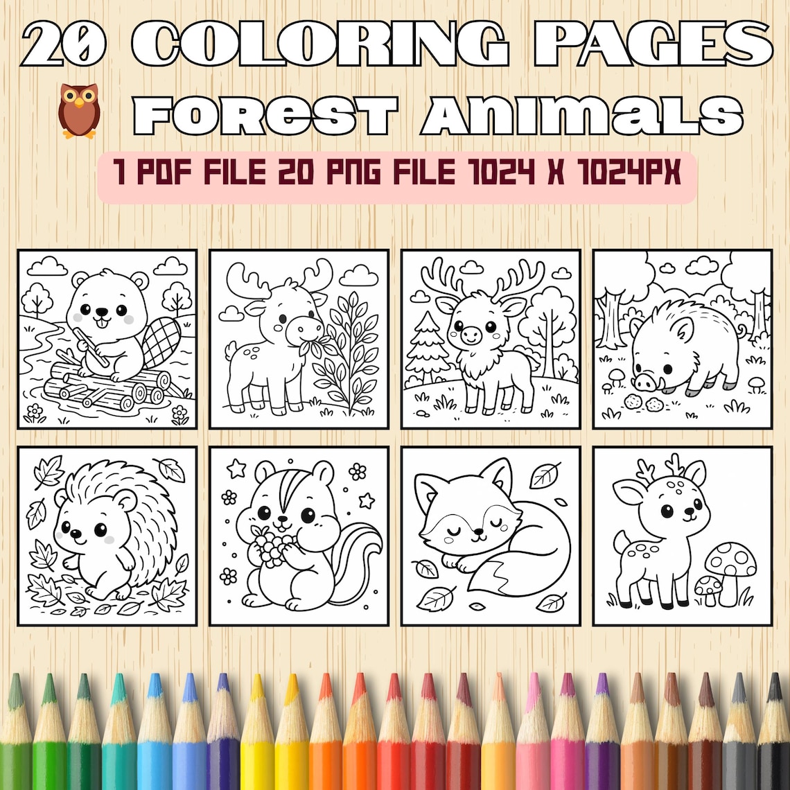 Forest Animal Coloring Pages | 20 Cute Woodland Printables for Kids ...