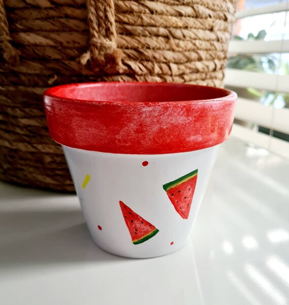 Floral & Garden Crafts Home & Hobby Watermelon Flower Pot Trio etna.com.pe