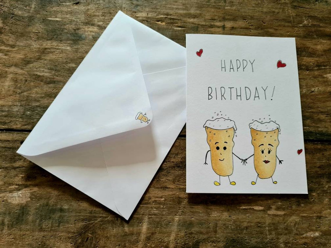 Beer Card, Handmade Card, Beers on Card, Birthday Boy, Gift Card, Hand ...