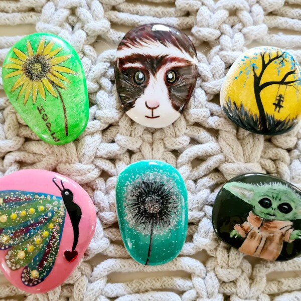 Painted Rocks Dandelion - Etsy