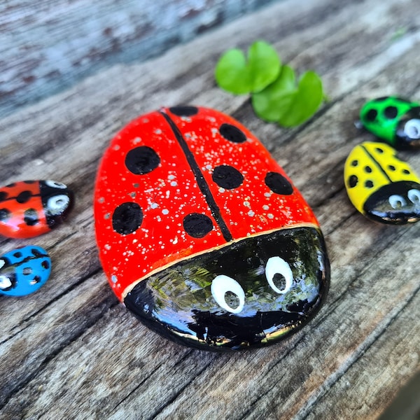 Ladybug Painted Rocks - Etsy