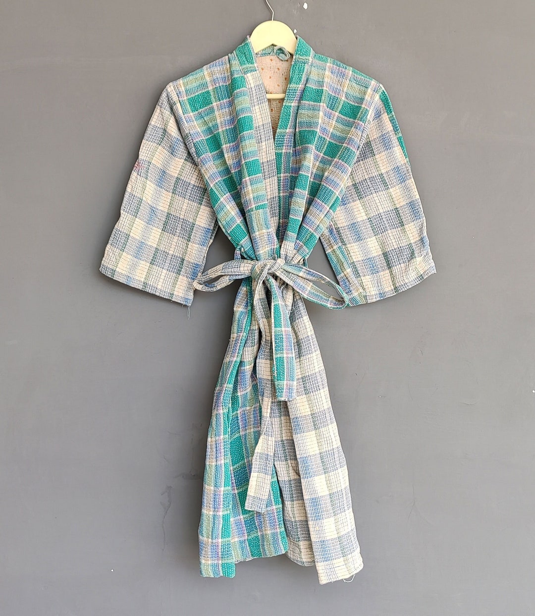 Vintage Sari Kantha Kimono Robes Lover Recycled Dressing Gowns Woman ...