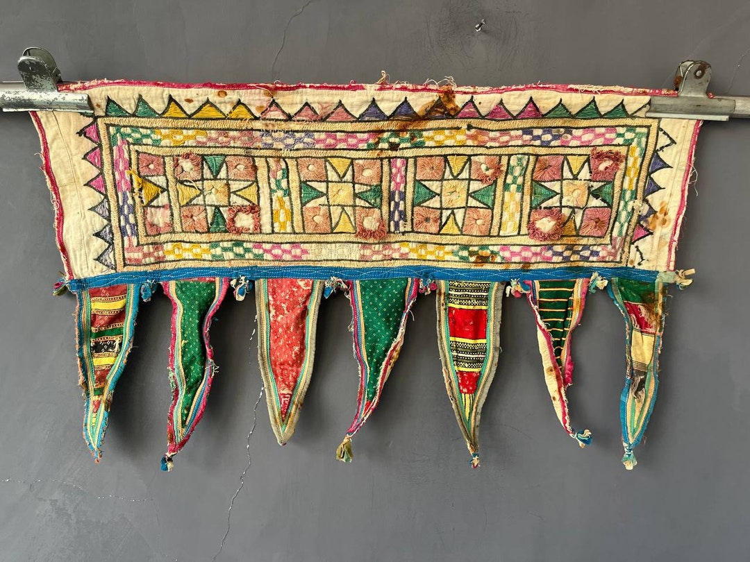 Traditional Toran Embroidery Toran Vintage Kuchi Toran Doorway Topper ...