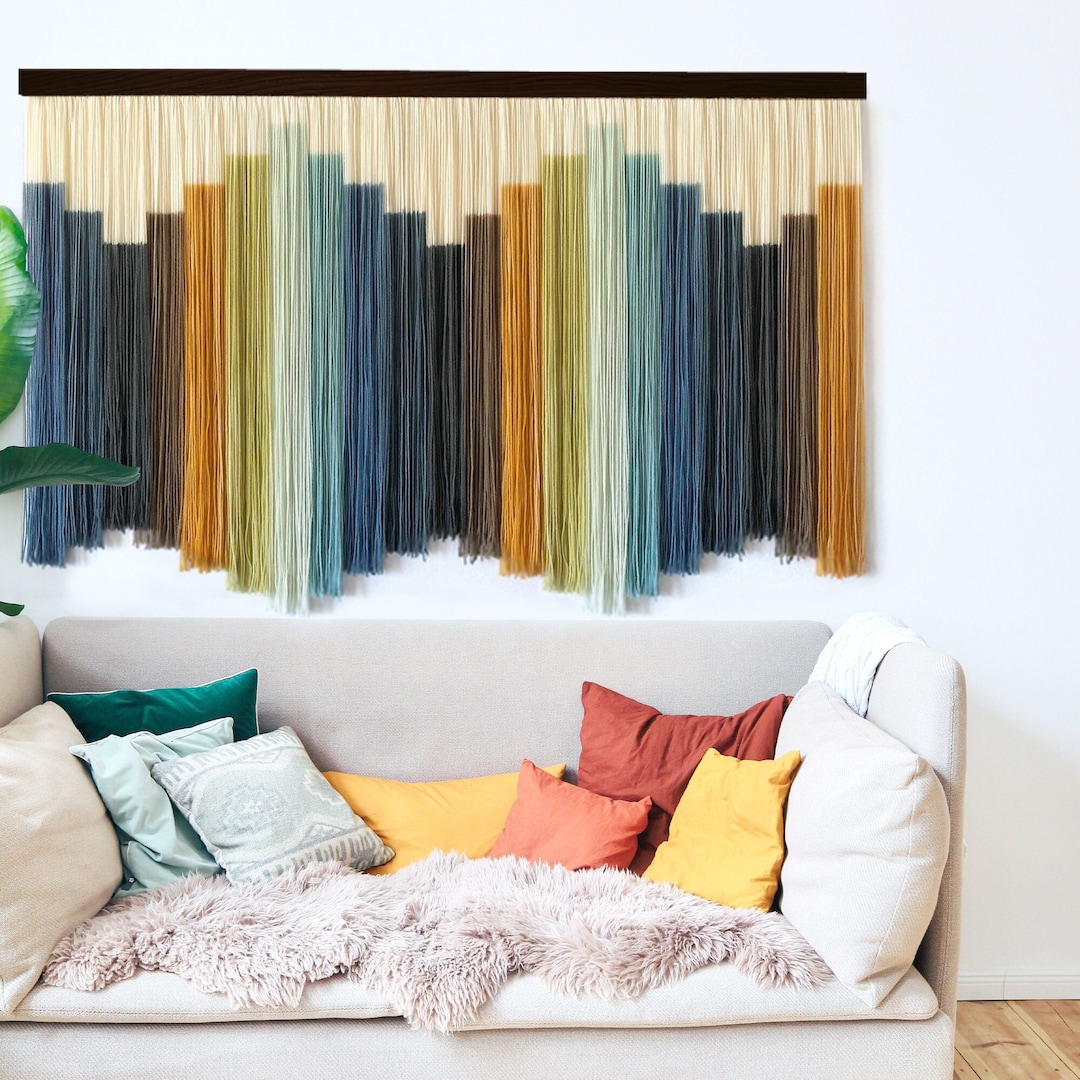 Large Textile Wall Art Macrame Wall Hanging Custom Tapestry Retro ...