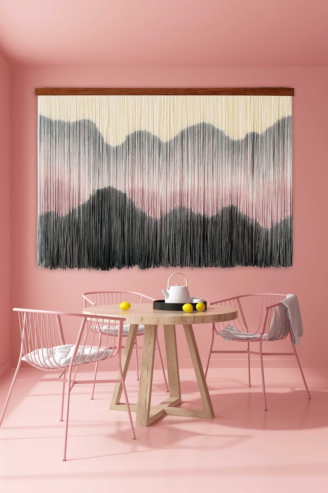 Large Dip Dye Macrame Wall Hanging Boho Wall Decor Dip Dye Fiber Art ...