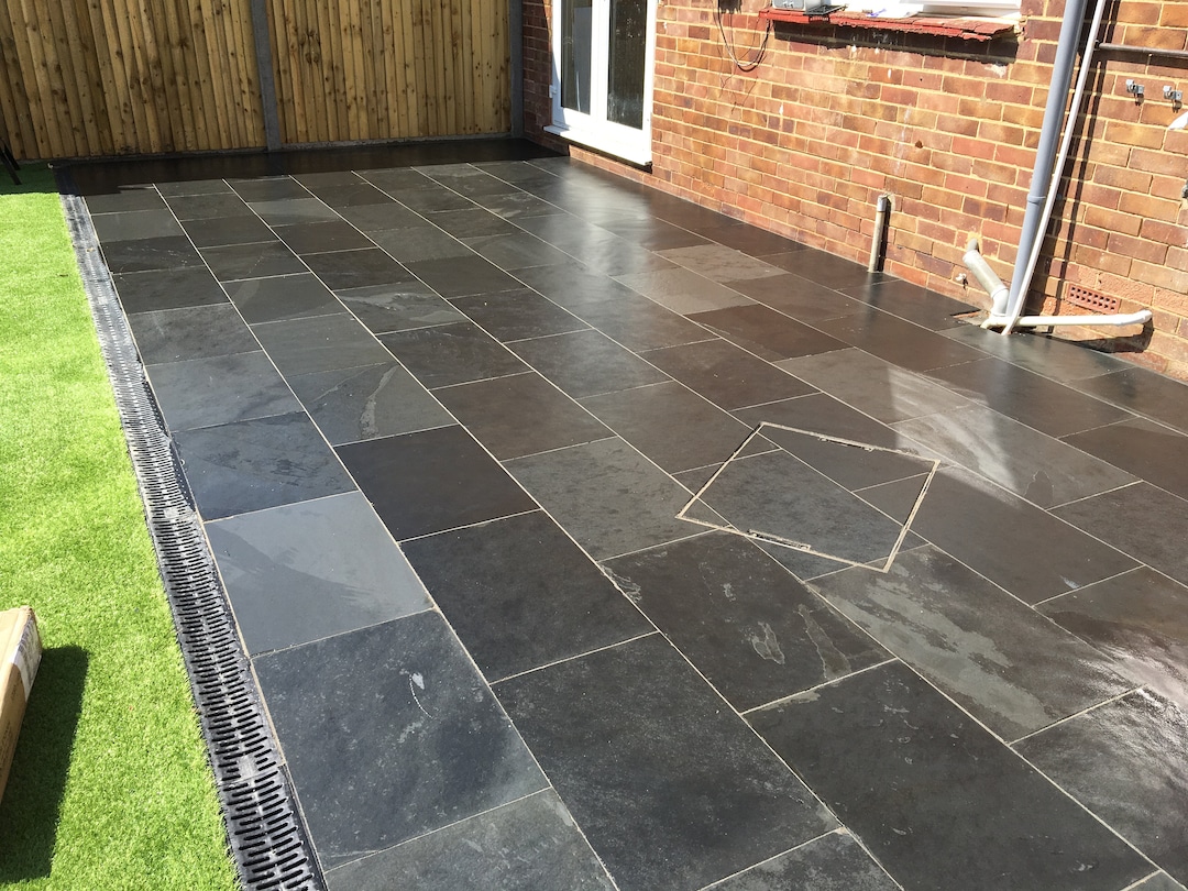 Black Slate Paving Patio Slabs Garden 5 M2 600 X 300mm X 20 Mm Thick ...