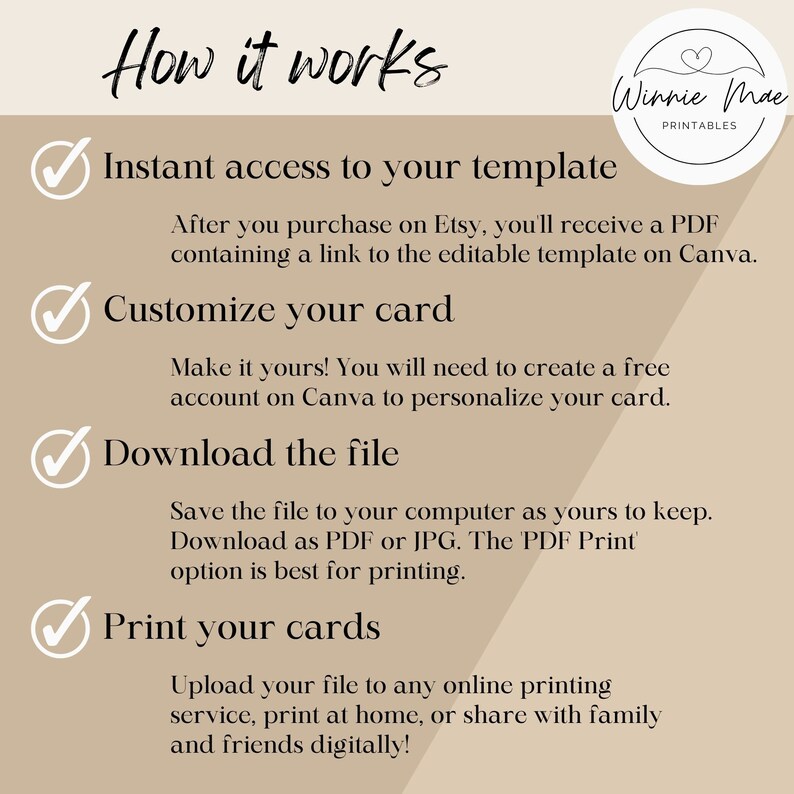 Editable Christmas Card Template for Canva, Personalized Double-sided ...