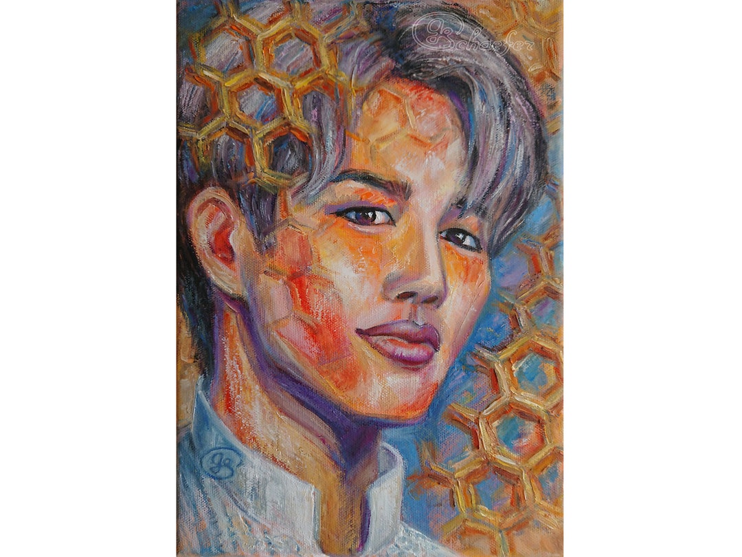 BTS Painting Fanart Gift Jimin Portrait Original Art Park Ji-min ...
