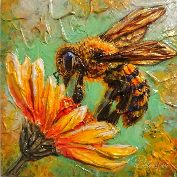 Bee Painting - Etsy