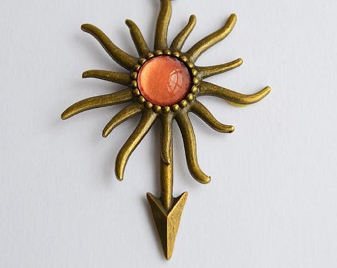 House Martell Sigil Desert Sun & Oberyn red Viper Spear Bronze Pendant ...