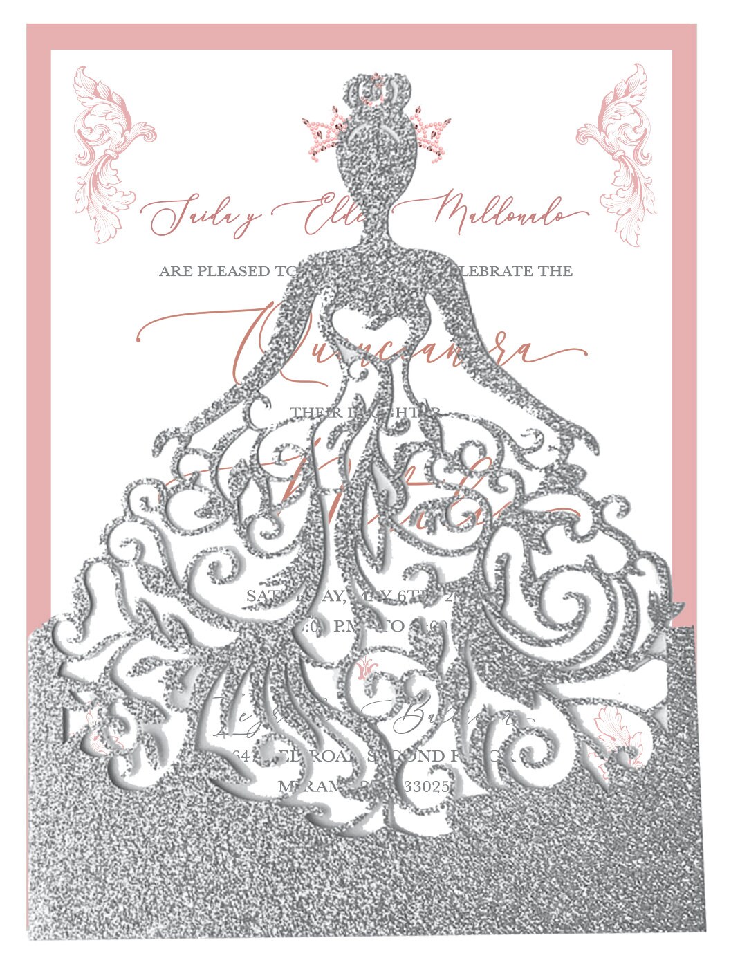 Quinceanera's Invitations Custom Elegant Designs . Custom Invitations ...