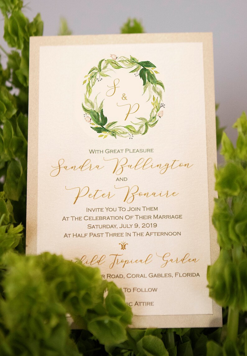 Wedding Invitations Elegant Gold Border Wedding Invitations . Custom ...