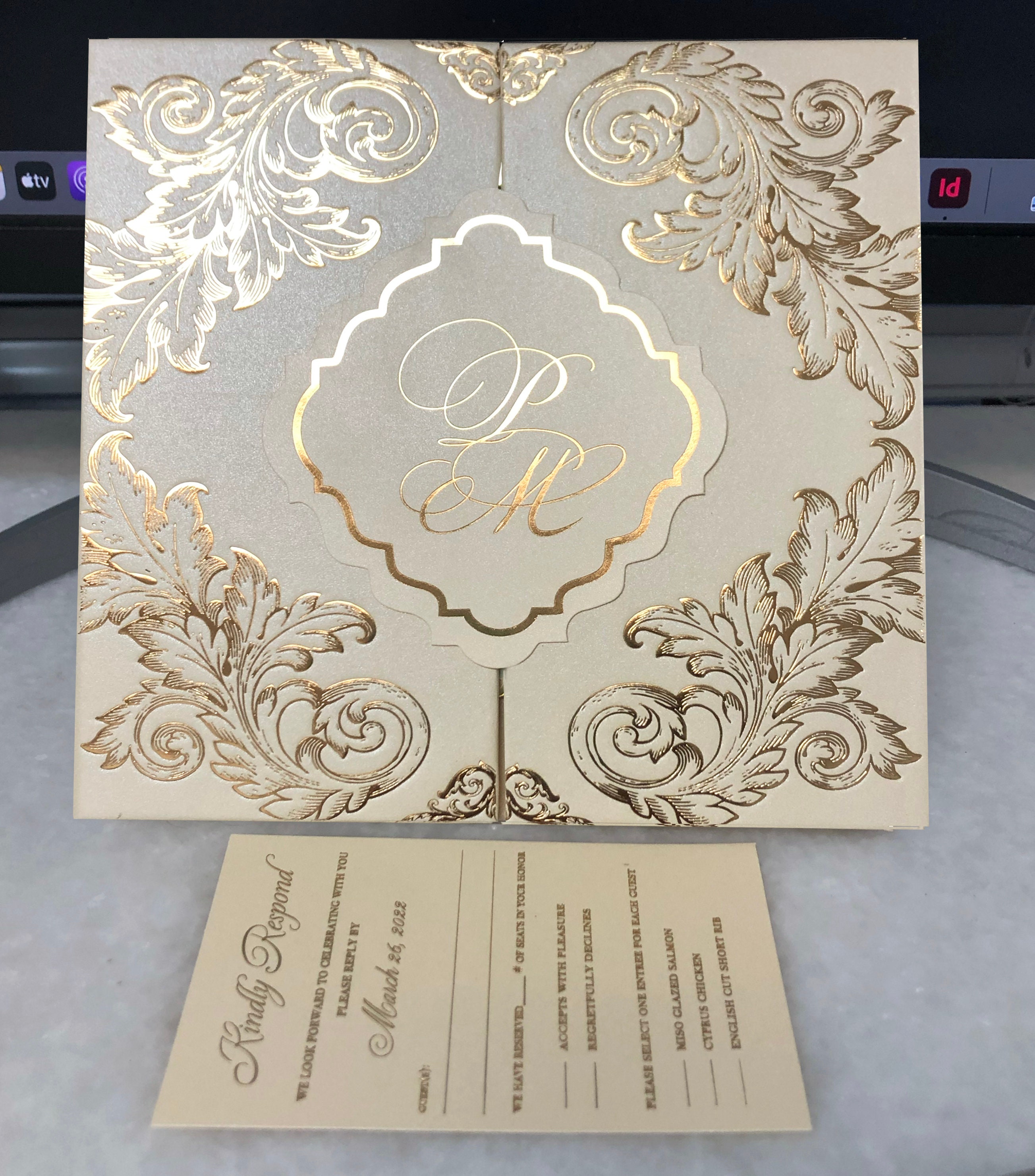 Wedding Invitation Hard Cover - Elegant Foil Wedding Invitation Suite ...