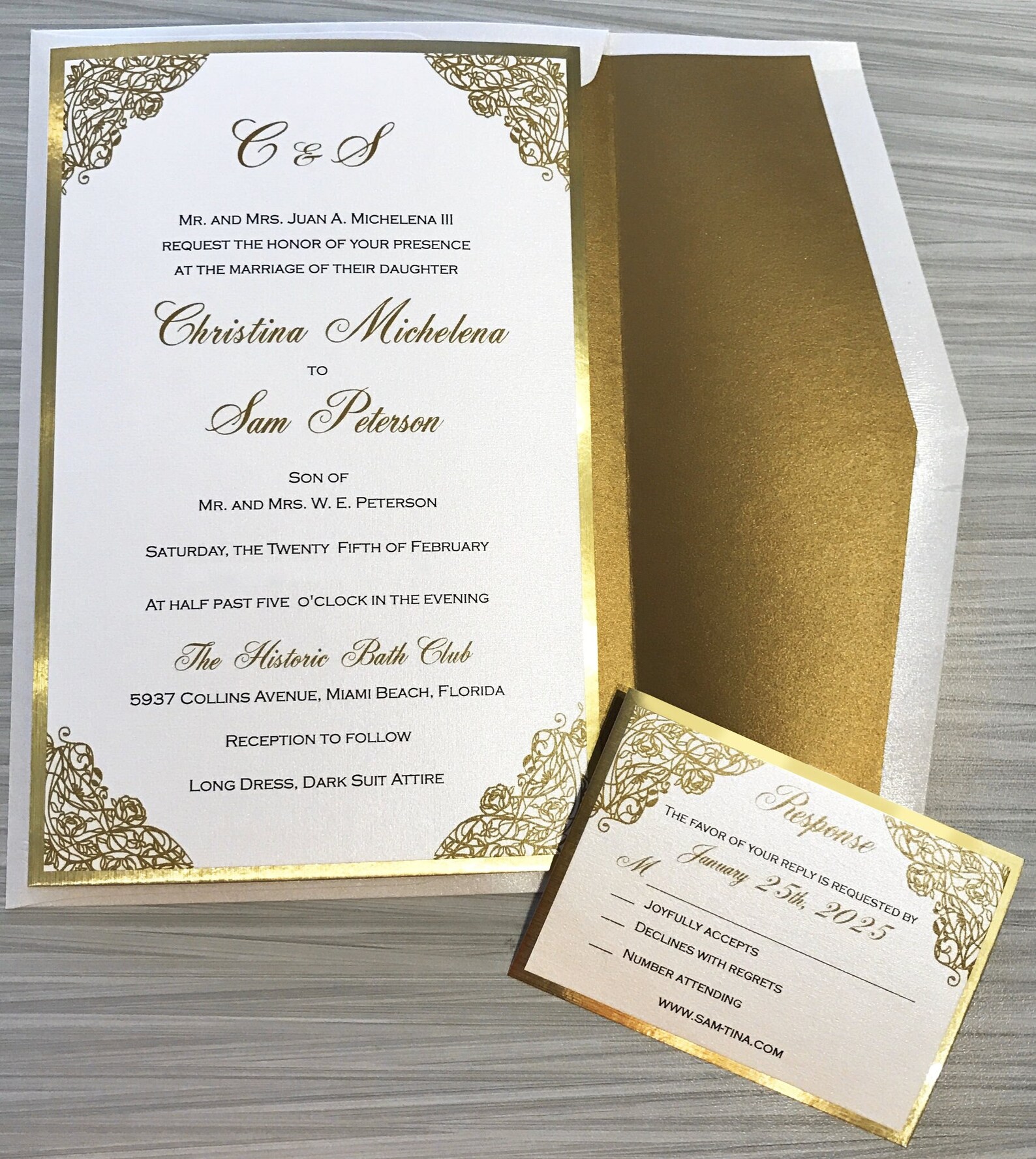 Wedding Invitations Elegant Gold Border Wedding Invitations . Custom ...