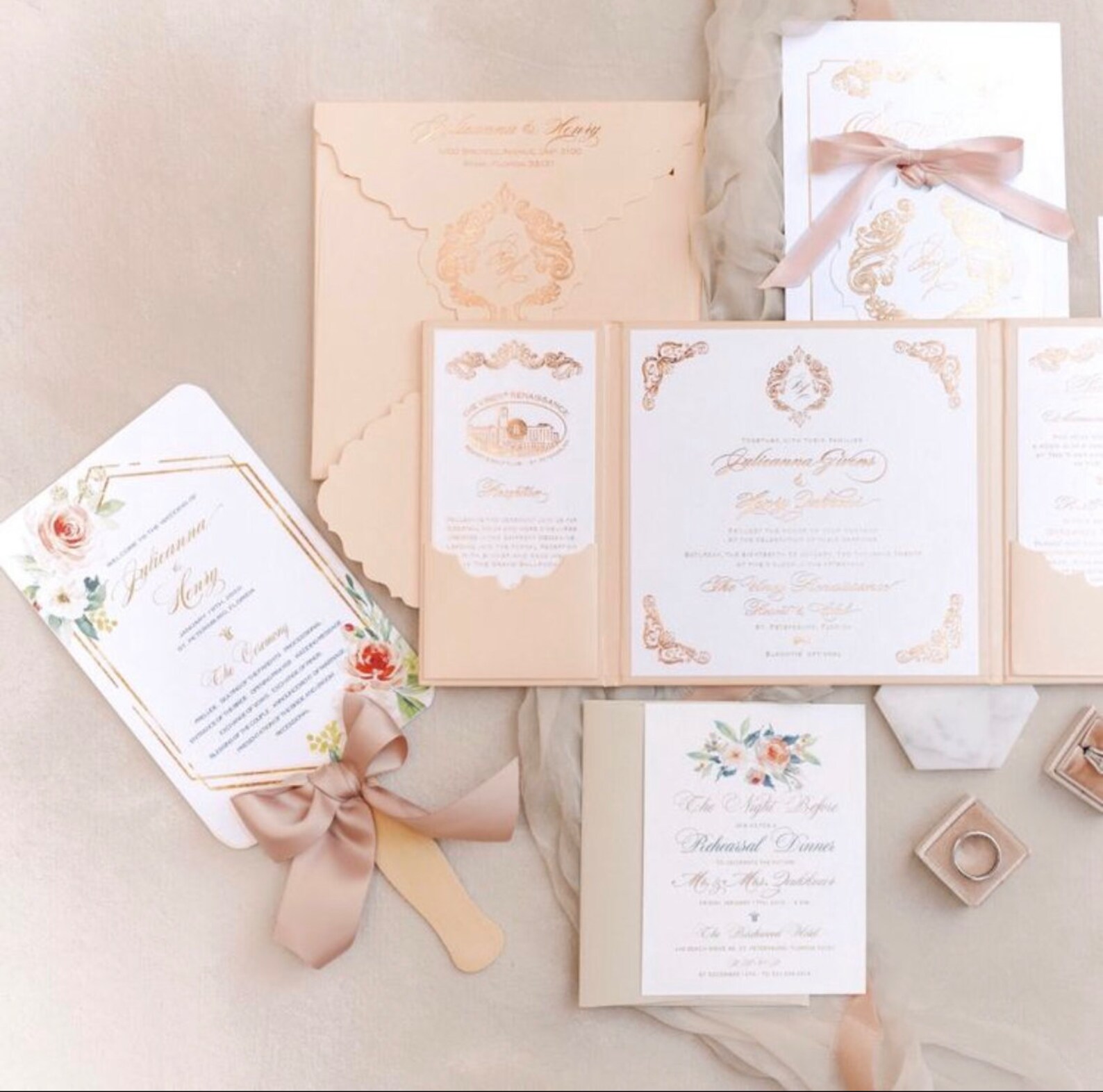 Wedding Invitation Hard Cover - Elegant Foil Wedding Invitation Suite ...