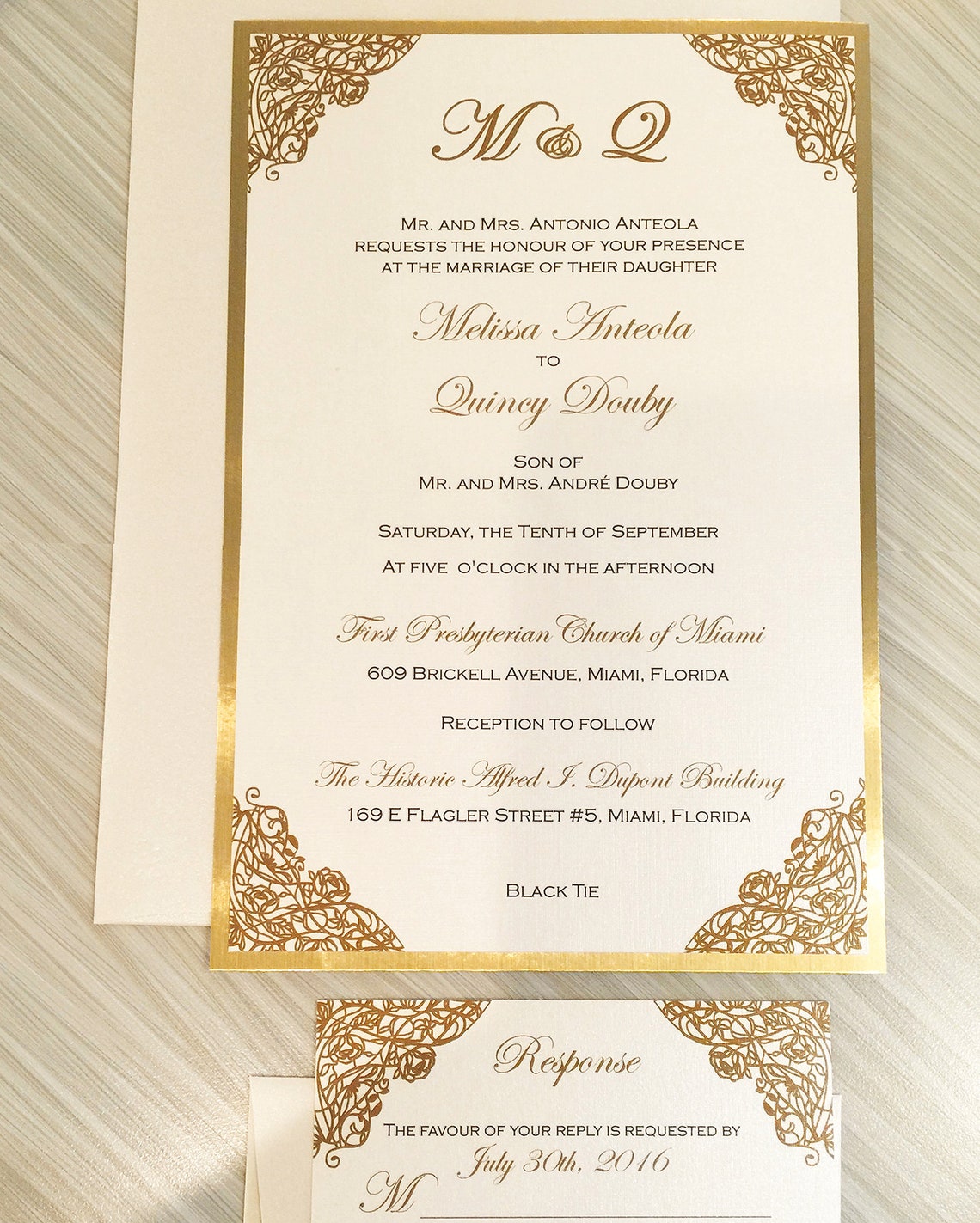 Wedding Invitations Elegant Gold Border Wedding Invitations . Custom ...