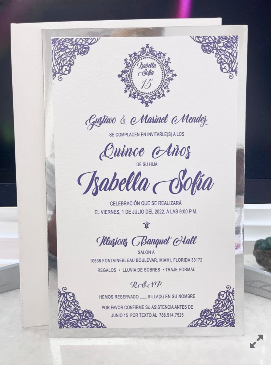 Quinceanera's Invitations Custom Elegant Designs . Custom Invitations ...