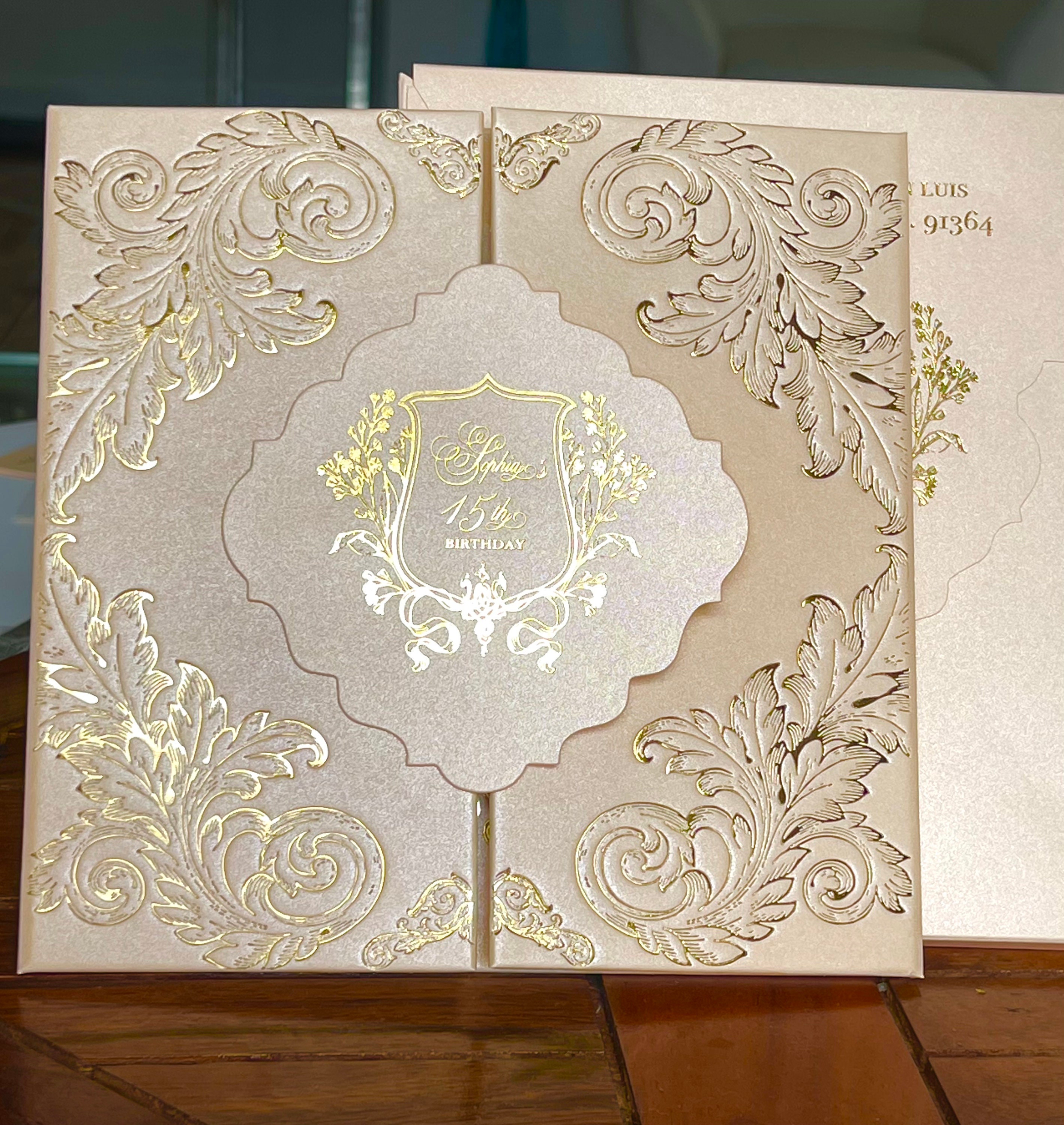 Wedding Invitation Hard Cover - Elegant Foil Wedding Invitation Suite ...