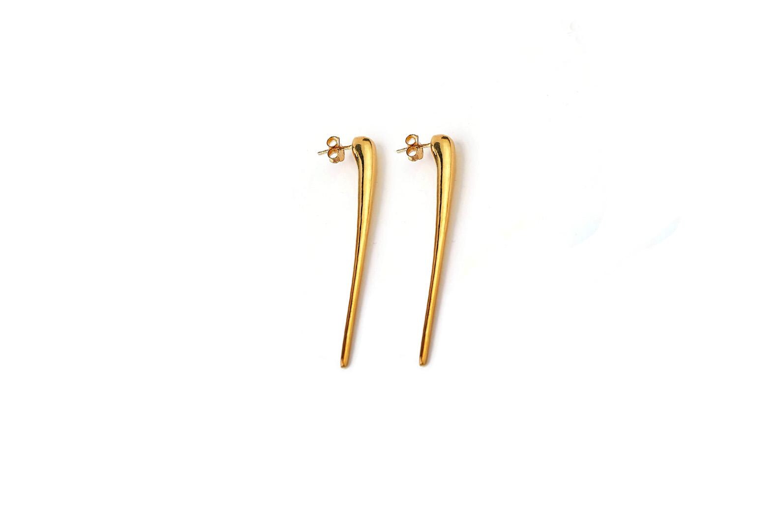 Elegant Long Bar Earrings: Handcrafted Silver Womens Jewelry "rod" - Etsy