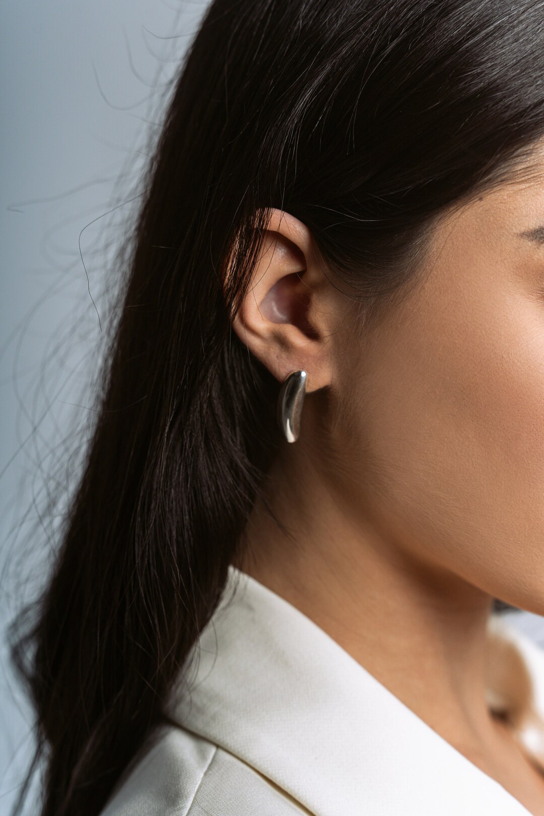 Curved Bar Earring Abstract Bar Earring - Etsy