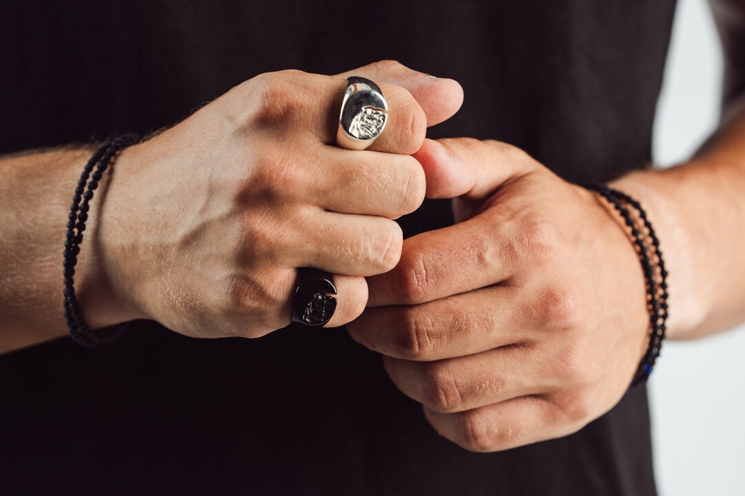 Big Mens Ring | Custom Men's Ring | Scarface Ring "earthbound" - Etsy