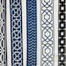 Blue Collection Imitated Silk Curtain Trim by the Yard, Jacquard Border ...