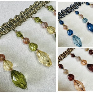 Crystal Drop Fringe Trim by the Yard 4.3 Inchs 11cm Width Long Beaded ...