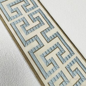Blue Greek Key Trim,3.1"8cm Fabric Trim for Curtains, Imitated Silk ...