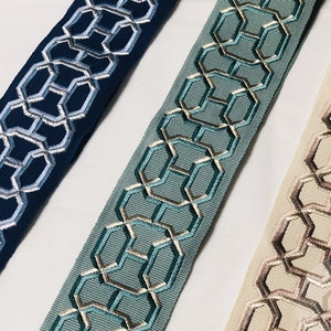 Geometric Border Trim,2.7"embroidery Trim Tape,curtain Trim by the Yard ...
