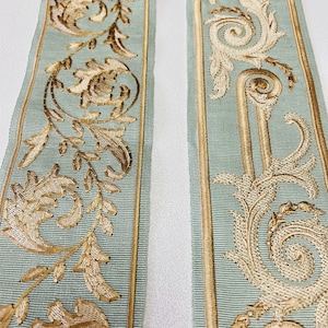 Retro Teal Upholstery Trims,3.5"embroidered Trim Tape,vintage Pattern ...