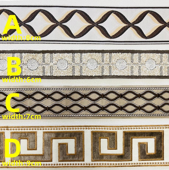 Chocolate/tan Collection Curtain Trim ,decorative Fabric Border, Sold ...