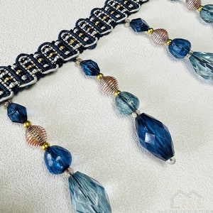 Crystal Drop Fringe Trim by the Yard 4.3 Inchs 11cm Width Long Beaded ...