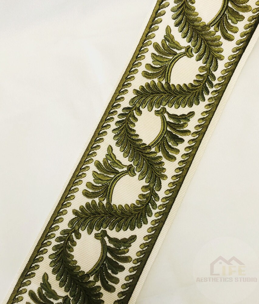 Retro Upholstery Trim , 3.5“embroidered Trim, Drapery Trim by the Yard ...