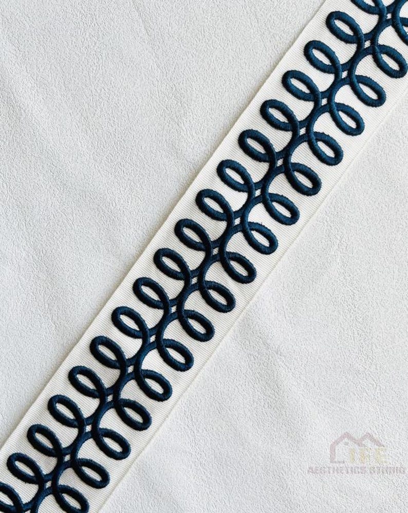 Embroidery Curtain Trim Tape, Decorative Upholstery Trim With White ...