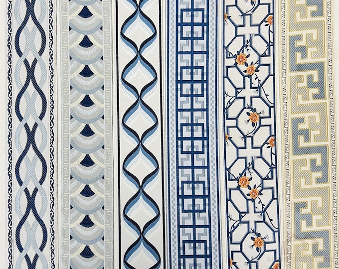Blue Collection Curtain Trim Jacquard Trim Decorative Fabric Trim for ...
