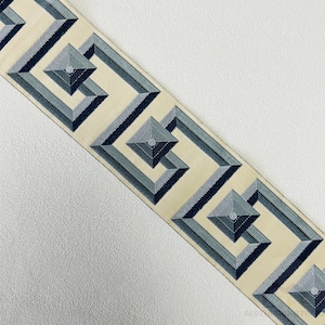Blue Greek Key Trim,3.1"8cm Fabric Trim for Curtains, Imitated Silk ...