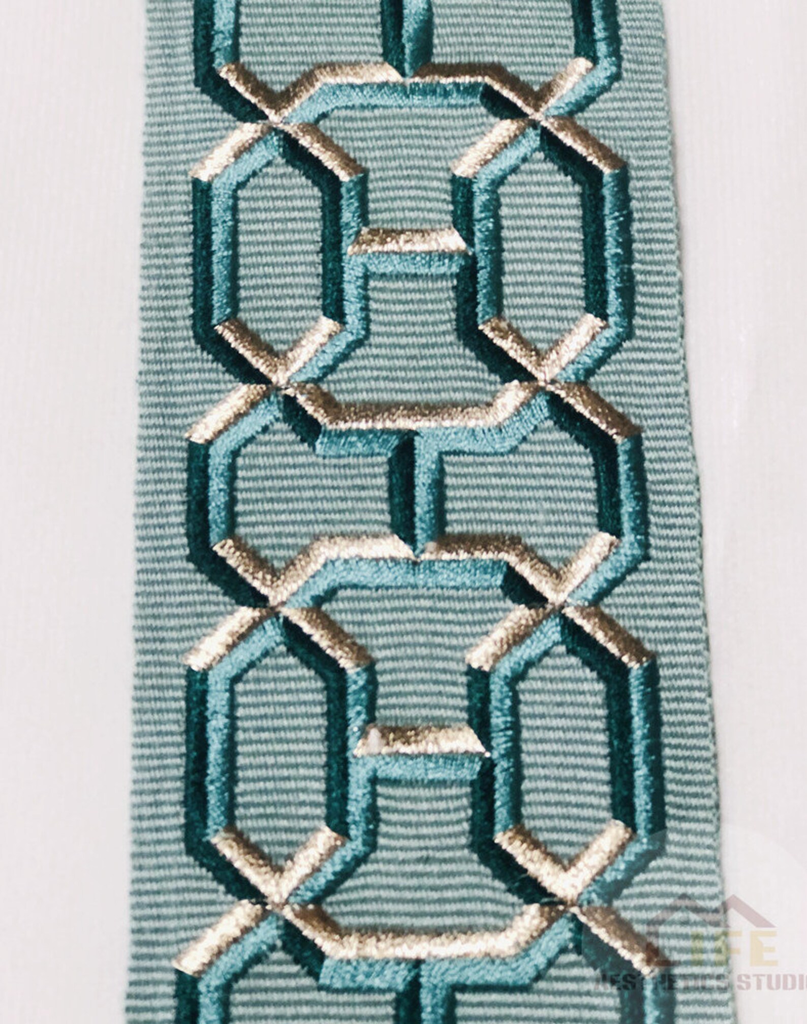 Geometric Border Trim,2.7"embroidery Trim Tape,curtain Trim by the Yard ...