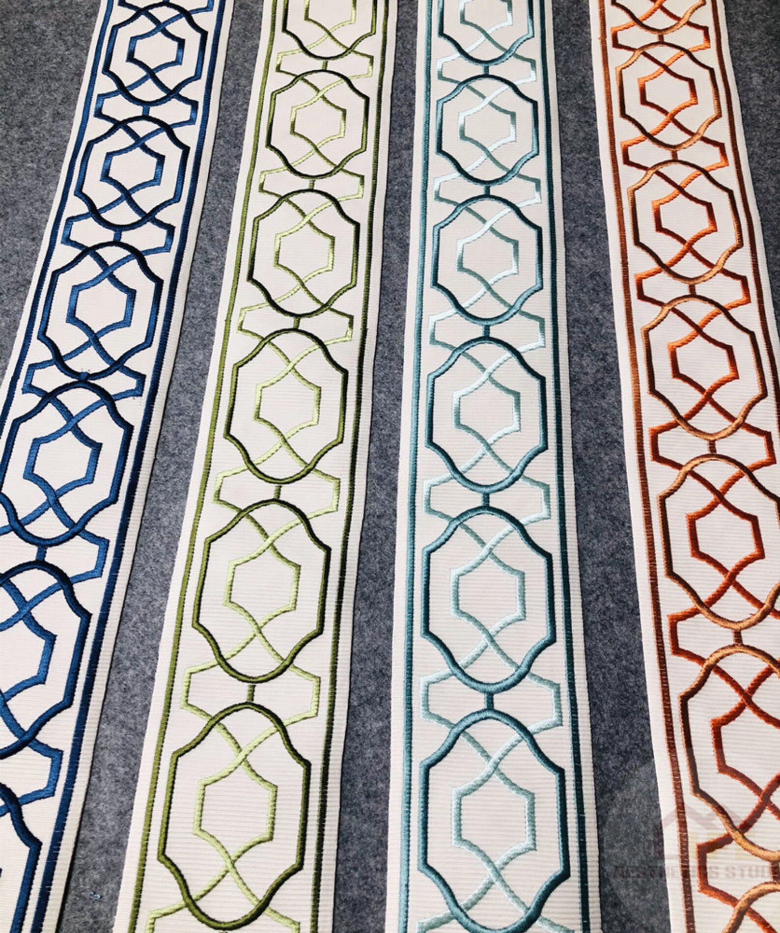 Geometric Drapery Trim Embroidery Trim Tape3.3curtain - Etsy