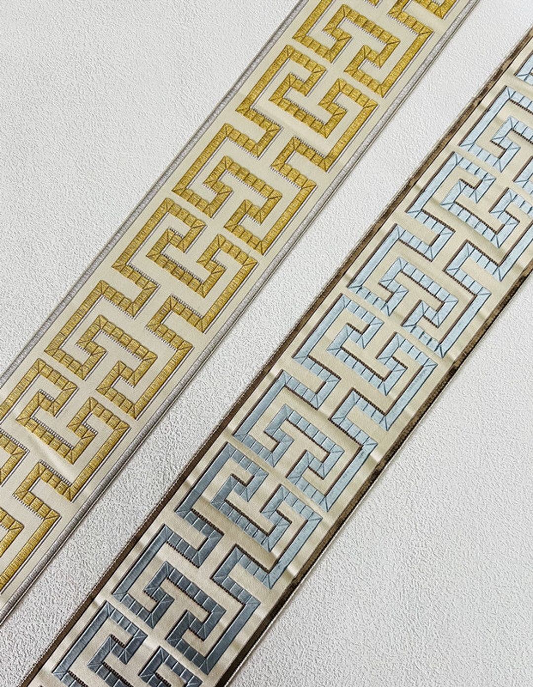 3.1"8cm Greek Key Trim, Fabric Trim for Curtains, Imitated Silk Curtain ...