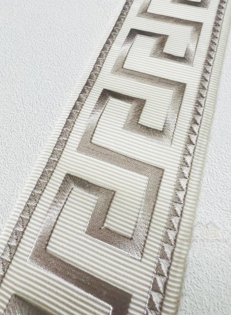 3"width Greek Key Embroidery Trim Tape, Curtain Border Sold by the Yard ...