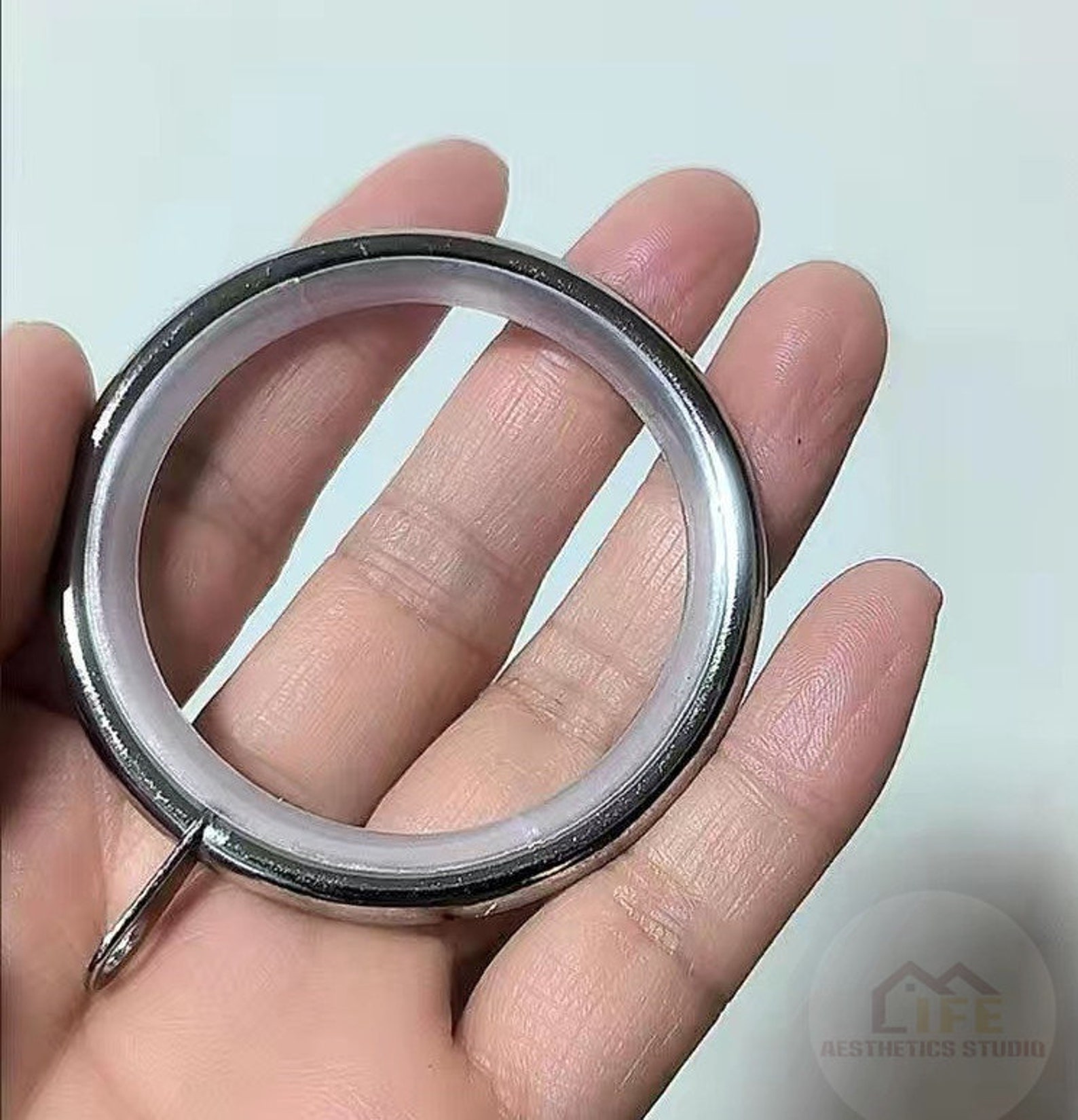 Set of 10 Noiseless Curtain Rod Rings,curtain Hardware,4 Colors,3 Inner ...
