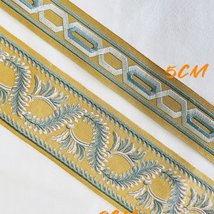 Retro Upholstery Trim , 3.5“embroidered Trim, Drapery Trim by the Yard ...