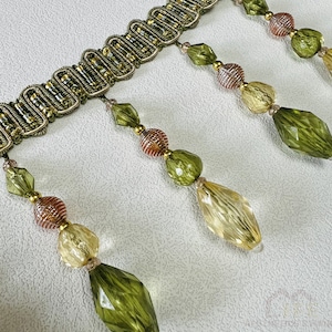 Crystal Drop Fringe Trim by the Yard 4.3 Inchs 11cm Width Long Beaded ...