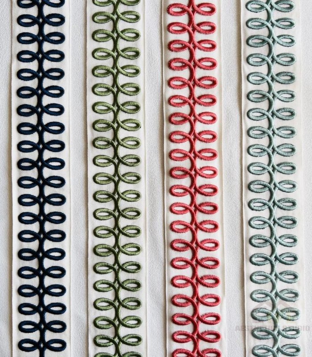 Embroidery Curtain Trim Tape, Decorative Upholstery Trim With White ...