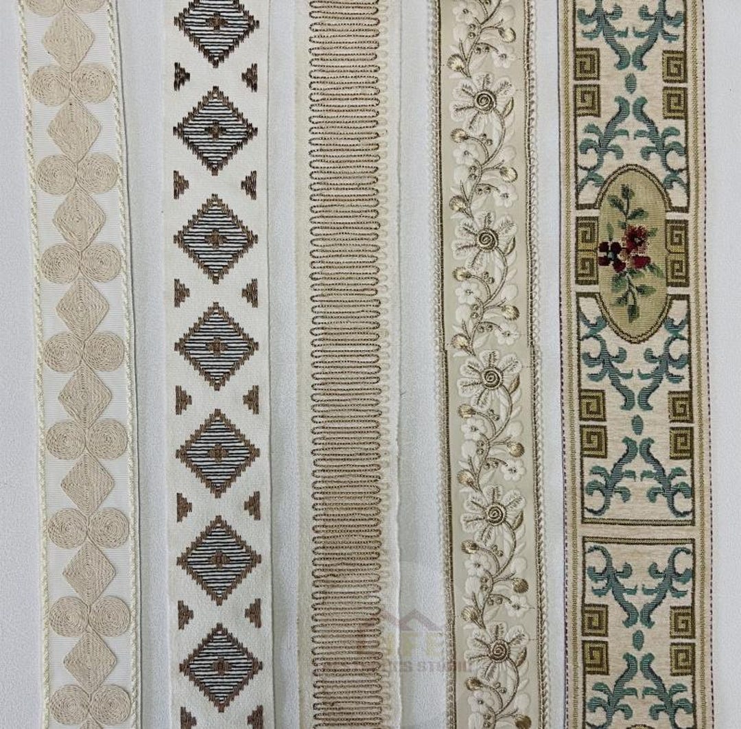 White/ivory Collection Curtain Trim Embroidery Tape Jacquard Trim ...